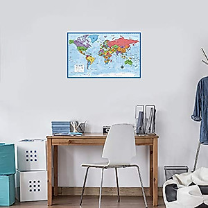 2 Pack - USA Map for Kids + Blue Ocean World Map (Laminated, 18" x 29")