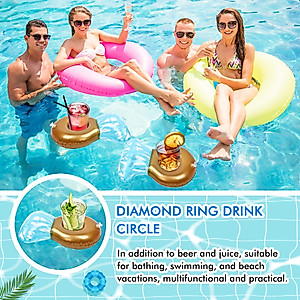 12Pack Ring Inflatable Drink Holder, Drink Floaties Floats Cup for Swimming Pool Drink Holder for Pool Bachelorette Party Float Decorations Accessories for Adults