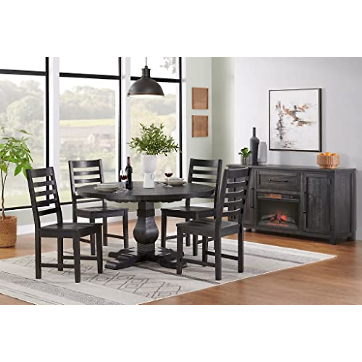 Martin Svensson Home Napa Solid Wood Black Round Dining Table