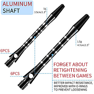 30 Pcs Dart Shafts for Steel Tip Medium 2BA Thread Aluminium Alloy Dart Stems 50 mm 53 mm with Rubber Rings Replacement Harrows Dart Accessories and Flights(Classic Style,Multi Colors)