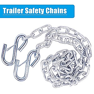 Tnyeobae 48" Trailer Safety Chain with 3/16" Spring Hook,Grade-30 Metal Safety Chain Kit 2000 lbs(Pack of 2)