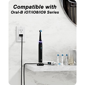 Magnetic Charger Replacement for Oral-B iO Series 7/8/9 Electric Toothbrush, Magnetic Charging Base Compatible with Oral-B Electric Toothbrush iO Series (Black)