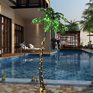 Lightshare 7 Feet Palm Tree, 96LED Lights, Decoration for Home, Party, Christmas, Nativity, Outdoor Patio