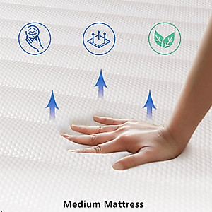 MRH Mattress 12 Inch Gel Memory Foam Twin Size Mattress in a Box Strong Edge Support with Individually Pocket Springs Medium Firm Hybrid Mattress CertiPUR-US Certified White with Black Rim (Twin)