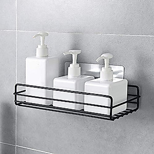 Beerty Simple Iron Household Shower Shelf Suction Cup Basket Storage Hanger Organizer for Kitchen Bathroom Storage Space Saving