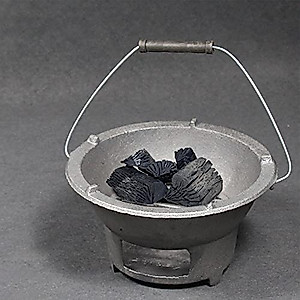 SM SunniMix Small Charcoal Grill Barbecue Stove Camping Charcoal Stove Accessories Iron Smokeless Fire Pit for Outdoor Courtyard Garden Indoor Camping, 20cm x 11cm