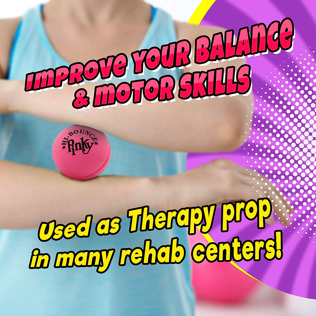 JA-RU Super Bounce Pinky Ball (12 Bouncy Balls) Outdoor Games & Indoor Playground Kids Toys. Massage Therapy Stress Balls. Sports Party Favors & Carnival Prizes in Bulk. 976-12p