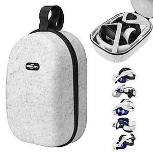 SARLAR Large Hard Carrying Case Compatible with Meta Quest 3S/Quest 3/Quest 2 and KIWI Design, BOBOVR M2/M3 Pro, SUPERUS, Saqico, Bioherm, DESTEK QH3, VZNEK and All Third Party Head Strap with Battery
