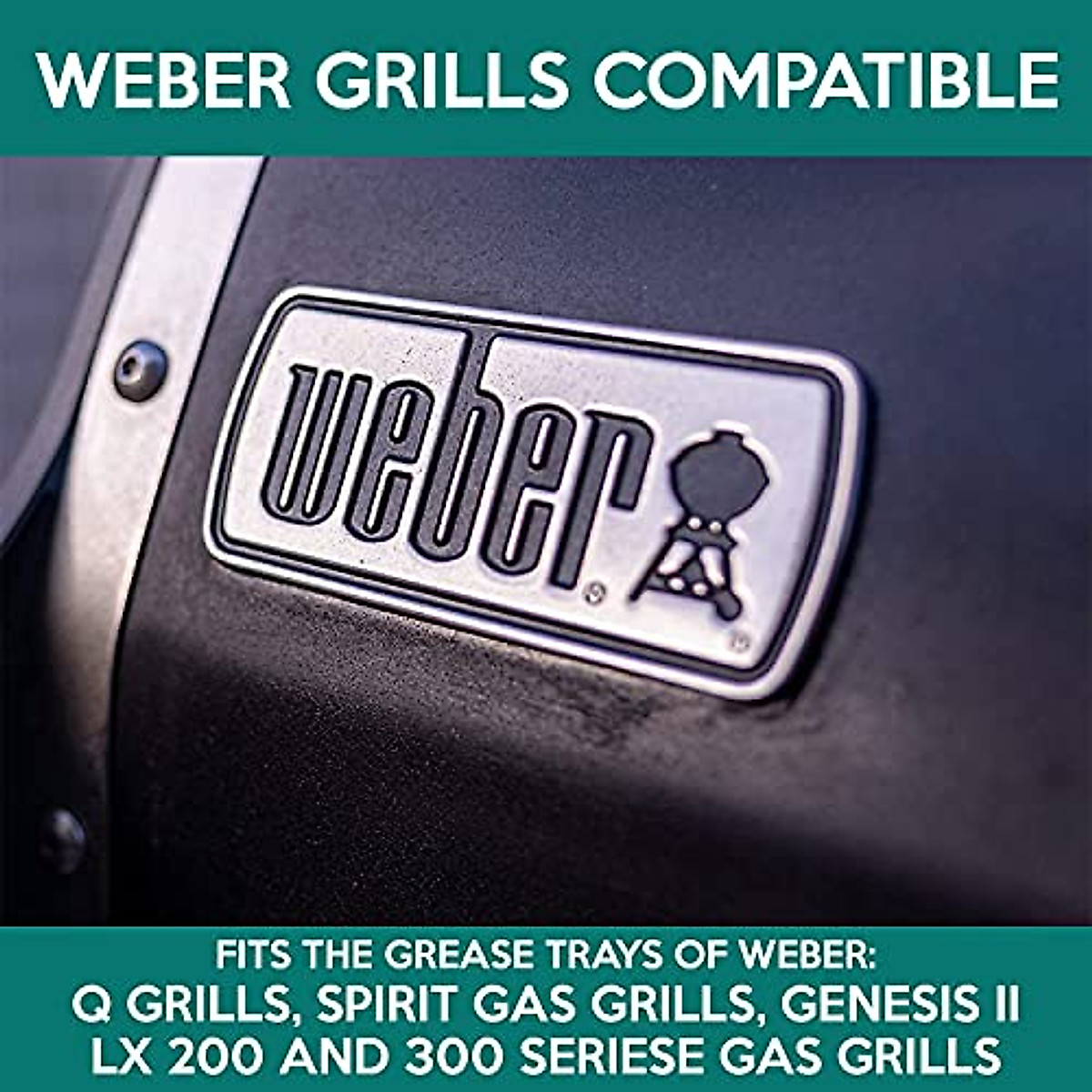 (35 Pack) Drip Pans Compatible with Weber Grills Spirit Gas Grills, Q Grills, Genesis and Genesis II LX 200 300 Series l Disposable Aluminum Foil Grease Trays l BBQ, Roasting, Baking & Cooking
