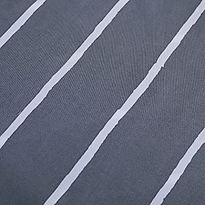 Vaulia Soft Microfiber Bed Sheet, with Deep Pocket and All Around Elastic, Wrinkle Resistant, Grey Stripes Pattern, Full Size 4-Piece Set (1 Fitted Sheet 1 Flat Sheet 2 Pillowcase)