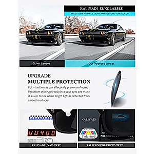 KALIYADI Sunglasses Men Polarized Sun glasses for Mens Womens Classic Matte Black Frame UV Protection 3pack(Grey/Green/Orange)