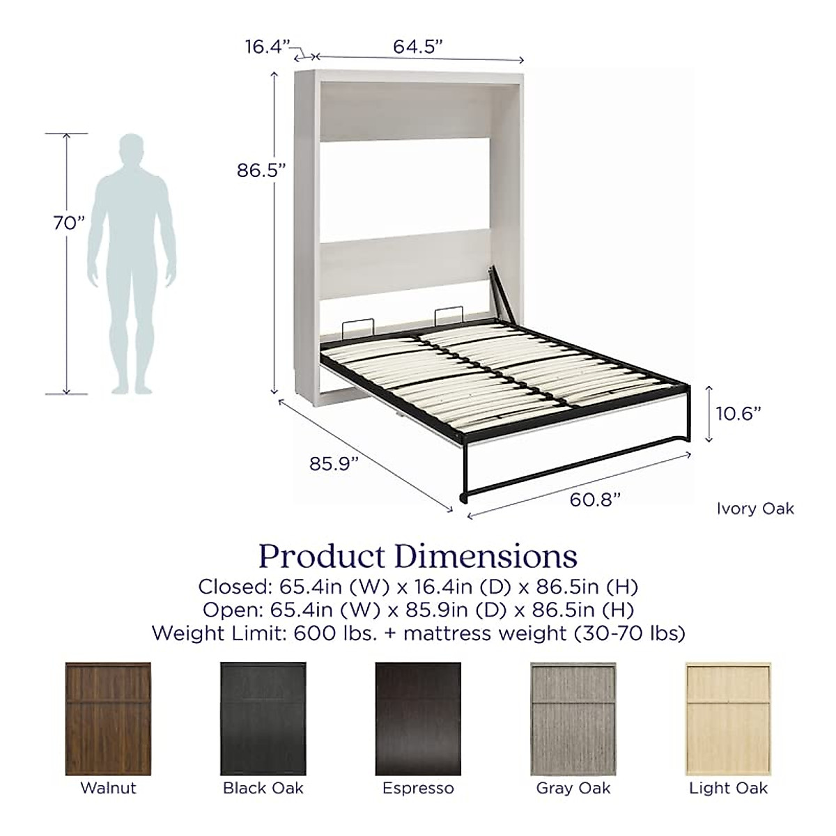 Ameriwood Home Signature Sleep Paramount Queen Murphy Wall Bed in Espresso