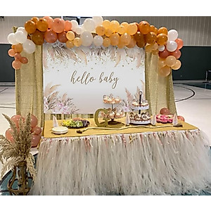 Mocsicka Boho Baby Shower Backdrop for Girl Floral Baby Girl Baby Shower Background Pink Pampas Grass It's a Girl Baby Shower Party Cake Table Decoration Photo Booth Props (7x5ft)