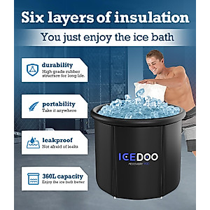 Susbie 30''H Large Size Ice Bath Tub for Athletes,Multiple Layered Portable Ice Bath Tub for Recovery and Cold Water Therapy, Cold Plunge Tub for Outdoor-95 Gal Capacity