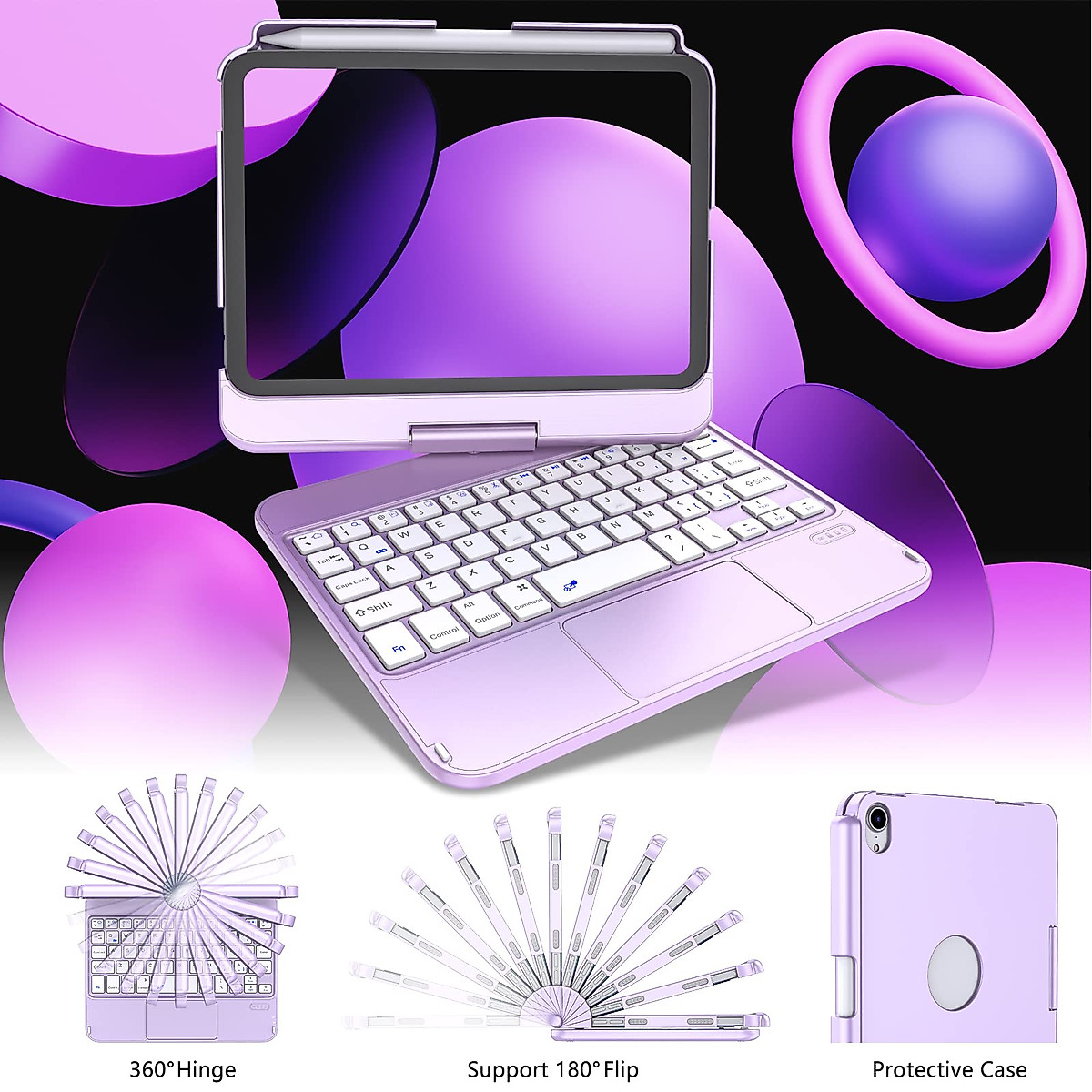 iPad Mini 6 Case with Keyboard, Keyboard iPad Mini 6th Generation 2021 8.3-inch 6th Generation, 360° Rotatable Touchpad Keyboard Case,Thin & Protective for iPad Mini (6th Generation 2021) Tablet