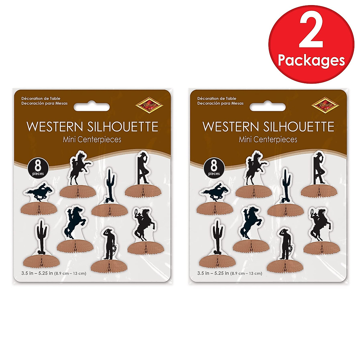 Western Silhouette Mini Table Centerpieces Pack of 2
