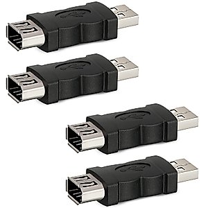 Fiada 4 Pieces Firewire 6 Pin USB Adapter, Female F to USB M Male Cable Converter, Compatible with Digital Cameras, Printers, MP3 Players, Cellular Phones