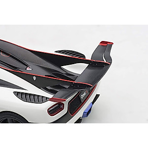 AUTOart Koenigsegg One: 1 Pebble White and Carbon Black with Red Accents 1/18 Model Car 79016