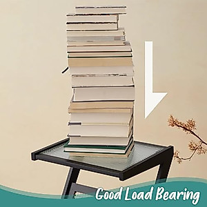 viewcare Black Side Table, Bamboo Wood Small Side Tables for Living Room & Bedroom, Sofa Table with Acrylic Wavy Panel for Small Spaces, Night Stand Table for Bedroom