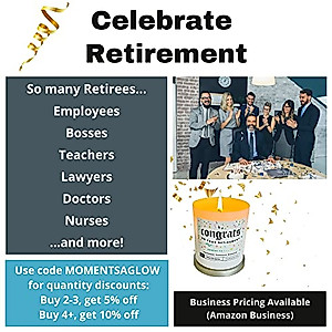 MomentsAglow Premium Soy Candle Gift - Retirement Going Away Women Men Employee Retiree Coworker Corporate Office. Includes Coordinating Lid + Gift Box: Melon Margarita