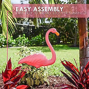 Galashield Pink Flamingo Yard Decorations Pack of 2 Flamingo Decor Ornaments for Outdoor Lawn and Garden