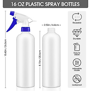 Tioncy 12 Pcs 17 Oz Plastic Spray Bottle Adjustable Spray Bottles Leak Proof Empty Water Bottle Refillable Spray Bottles for Cleaning Solution, Planting, Pet, BBQ, Bathroom, Kitchen (Blue)