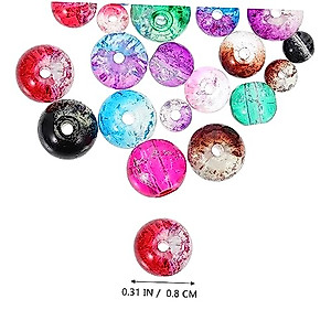 COHEALI Gemstone Loose Beads 1 Box Glass Beads Crystals Beads Gem Beads Necklace Beads Bead Round Beads Making Beads Beading Kits Glass Loose Beads DIY Beads for Necklace Charm Pendant