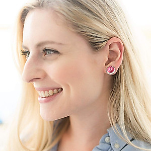 PammyJ 15mm Crystal CLIP-ON Earrings (Pink)