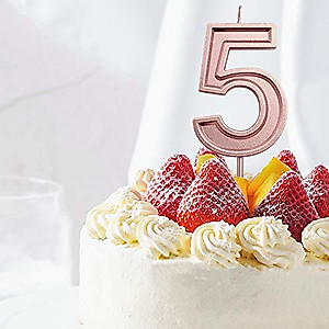 Dollet 3.93” Large Rose Gold Birthday Candle Number 1 Cake Candle Topper for Kid’s/Adult’s Birthday Party