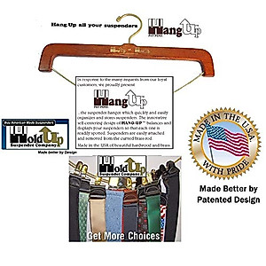 Hold-Ups Patented Hang-up Hardwood Suspender Hanger and Closet Organizer for Suspenders