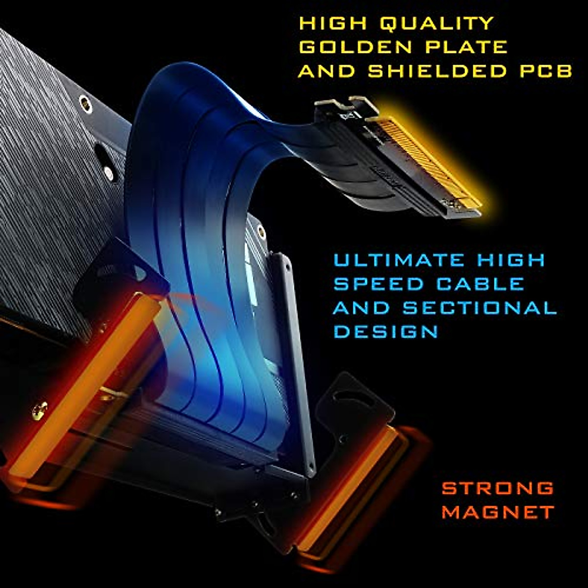 EZDIY-FAB Vertical Graphics Card Holder Bracket Support with Multi-Angle,GPU Mount,Video Card VGA Support Kit with PCIE3.0 Riser Cable- Black