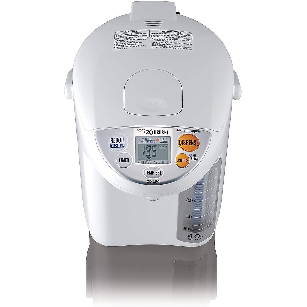 Zojirushi CD-LFC30 Panorama Window Micom Water Boiler and Warmer, 101 oz/3.0 L, White & NS-ZCC10 Neuro Fuzzy Rice Cooker, 5.5-Cup, White