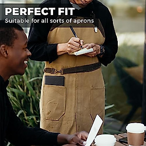 CoBak Server Book - Waitress Book Organizer with Zipper Pouch for Restaurant Waitstaff, 7 Pockets with Pen Holder