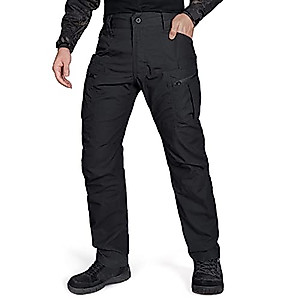 IDOGEAR Tactical Pants Men Trousers Combat Pants Multi-camo Black Casual Hiking Hunting Paintball Pants with Multi-Purpose Pockets (Black, 30W x 31L)