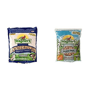 Wagner's 62034 Greatest Variety Blend Wild Bird Food, 6-Pound Bag & 62067 Deluxe Treat Blend Wild Bird Food, 4-Pound Bag