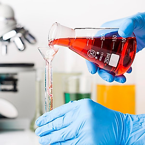 HUAOU 250ml Glass Erlenmeyer Flask Set, 3pcs Laboratory Glassware Flask with Glass Stopper for Chemistry Classroom Home Use, 3.3 Borosilicate Labware Science Flask, Narrow Mouth, Printed Graduation