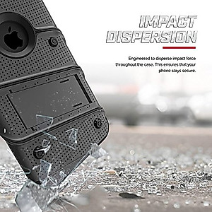 Zizo Bolt Series Compatible with iPhone Xs Max case Military Grade Drop Tested with Tempered Glass Screen Protector Holster Kickstand Gun Metal Gray