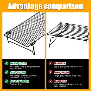 Upgraded Stackable Cooling Rack for Baking,3 Tier Jerky Rack Cooling Racks for Cooking and Baking,Cookie Cooling Rack Baking Racks,Drying Racks,Oven Safe,17”x 11”