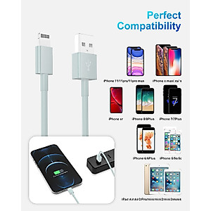 4 Pack [Apple MFi Certified] Apple Charging Cables 6ft, iPhone Chargers Lightning Cable 6 Foot, Fast iPhone Charging Cord for iPhone 14/14Pro/13/13Pro/12/11/11Pro/11Max/ X/XS/XR/XS Max/8, ipad(Blue)