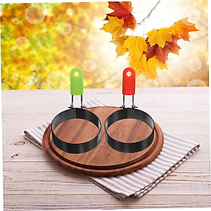 FUNOMOCYA 2pcs Round Mold Circle Fried Egg Molde De Para Resina Frying Egg Shaper Egg Cooking Circles Round Egg Rings Fried Pancake Omelets Mold Egg Mold Ring Fried Egg Molds Black Silicone