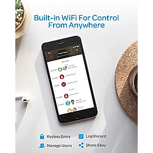 ULTRALOQ U-Bolt WiFi Smart Lock (Satin Nickel) with Door Sensor, 5-in-1 Keyless Entry Door Lock with Built-in WiFi, Bluetooth and Keypad, Smart Lock Front Door, WiFi Deadbolt, ANSI Grade 1 Certified