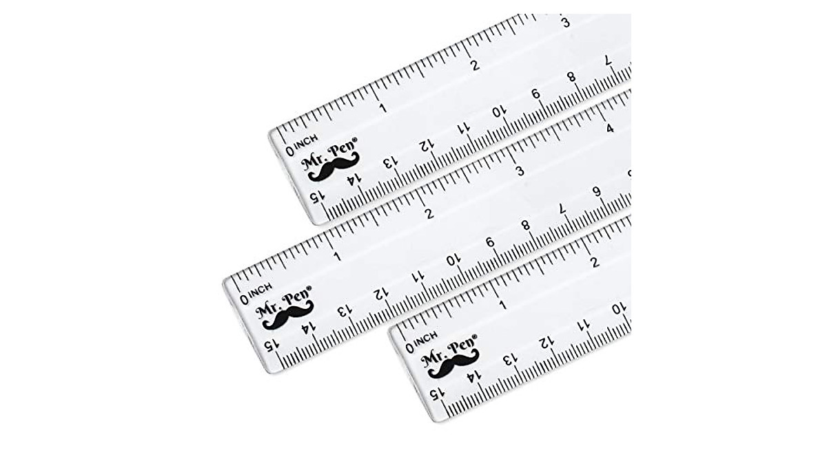 Mr. Pen- Ruler, 6 inch Ruler, Pack of 3, Clear Ruler, Plastic Ruler ...