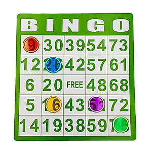 JUNWRROW 300 Pieces 5 Color Magnetic Transparent Bingo Counting Chips with Metal Edge