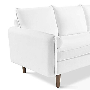 Modway Revive Modern Upholstered Fabric Right or Left Sectional Sofa Couch, White
