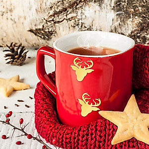 Whaline 500Pcs Christmas Gold Seal Stickers Elk Self-Adhesive Envelope Stickers 1.8 Inch Xmas Reindeer Golden Foil Sticker Lables for Christmas Wedding Party Invitations Greeting Cards Craft Decor