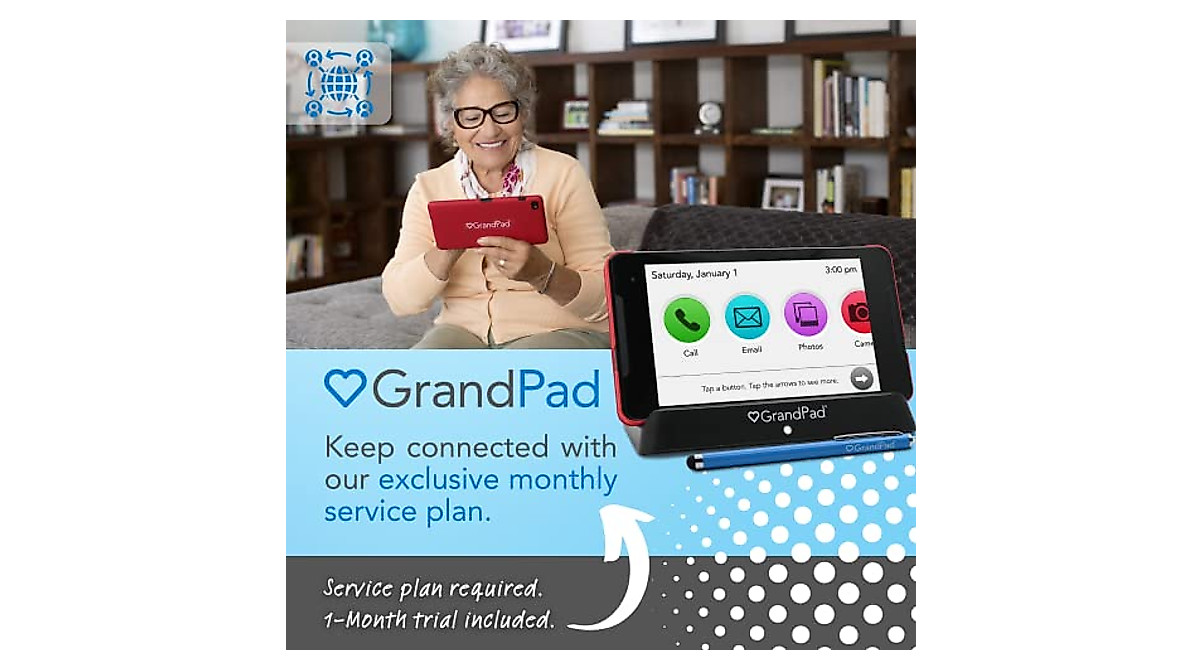 GrandPad Senior Tablet - 4G LTE & Easy Connectivity