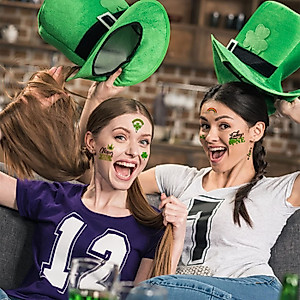 80Pcs St Patricks Day Tattoos Decorations Accessories, 12 Sheets Shamrock Temporary Tattoo Stickers for Kids Women, Irish St. Patrick's Day Parade and Favors Party Decorations