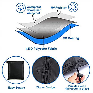 Techson Outdoor Heater Cover, Patio Garden Protective Waterproof Standup Round Heater Covers with Zipper (Black, 89 x 33 x 19 inches)