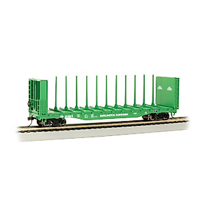 Bachmann Trains - 52' Center-Beam FLATCAR with BULKHEADS - Burlington Northern #615816 - HO Scale