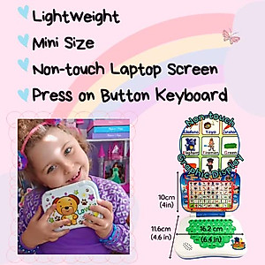ZeenKind Bilingual Spanish English Learning Small Laptop Toy for Kids, Toddlers, Boys and Girls | Computer for Aphabet ABC, Numbers, Words, Spelling, Maths, Music